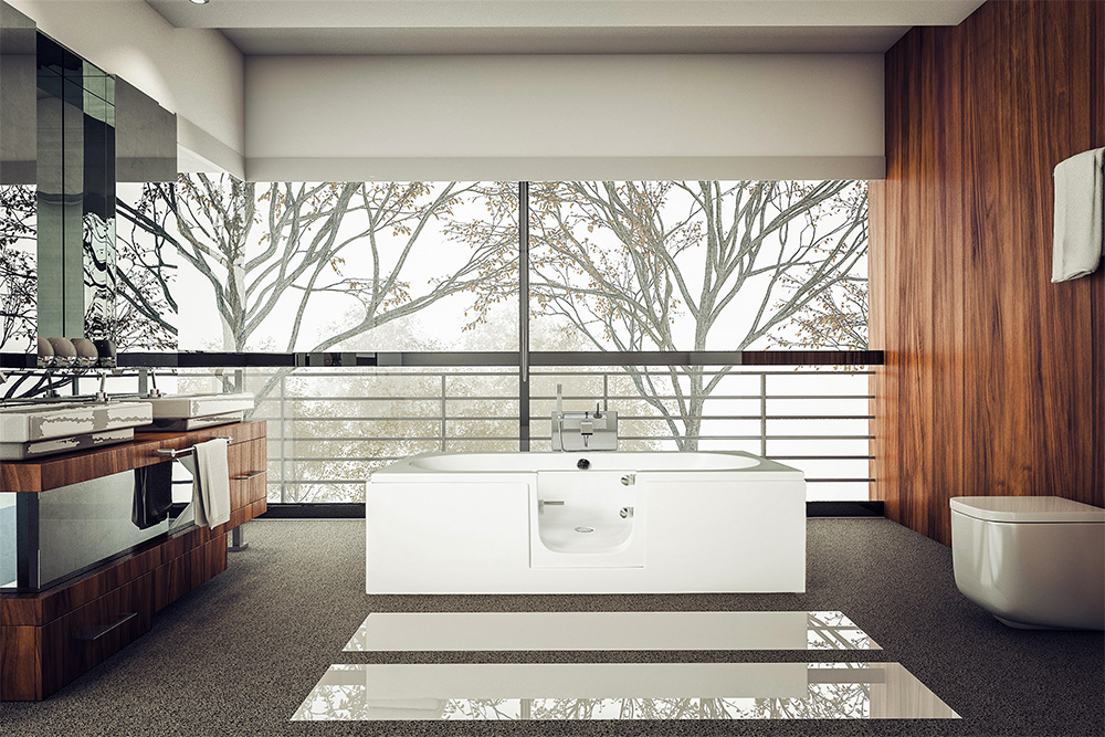 Cortega Double Ended Walk in Bath With Glass Door - Essential Bathing